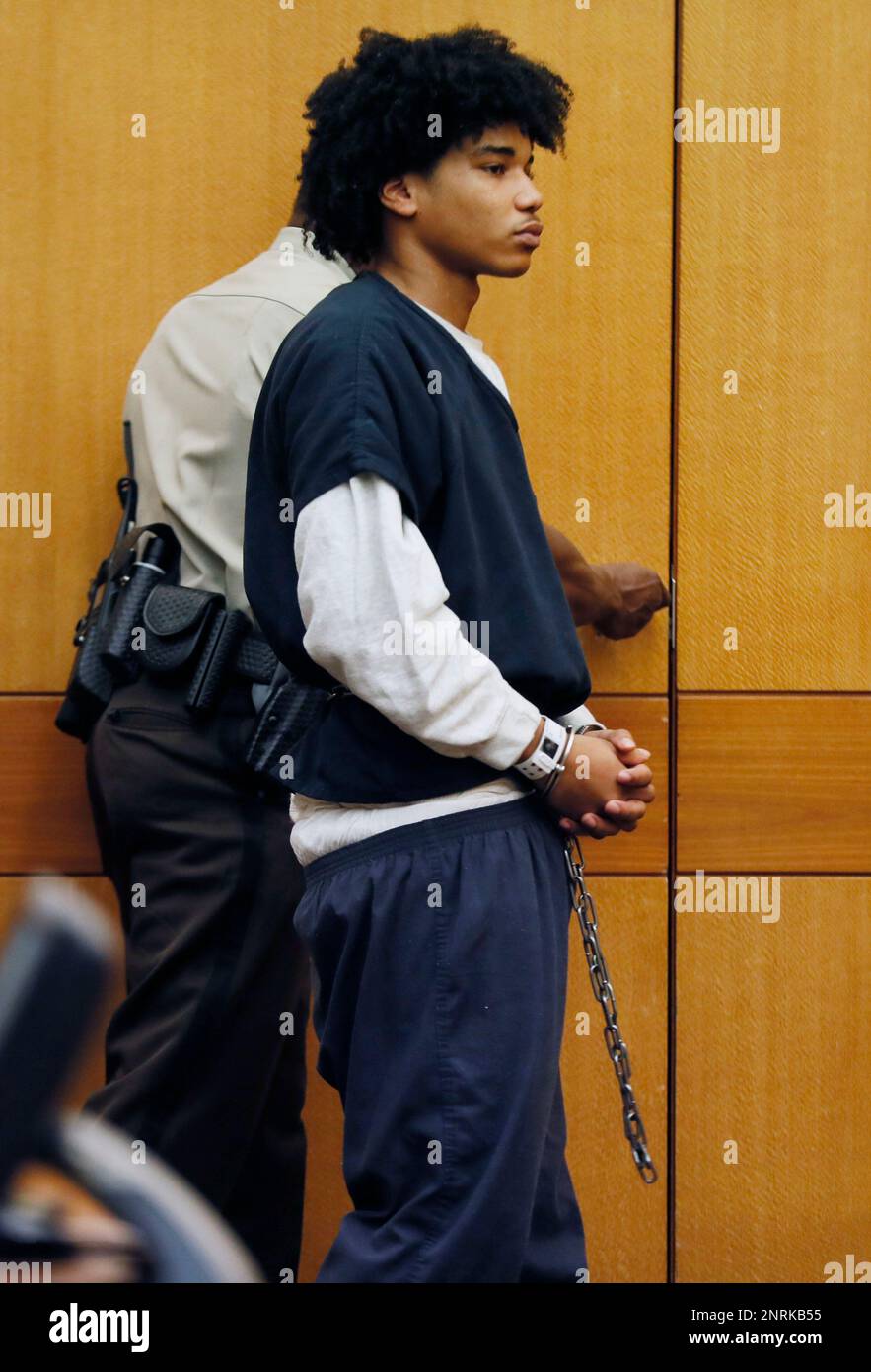 Barron Brantley leaves the courtroom for a preliminary hearing, Friday ...