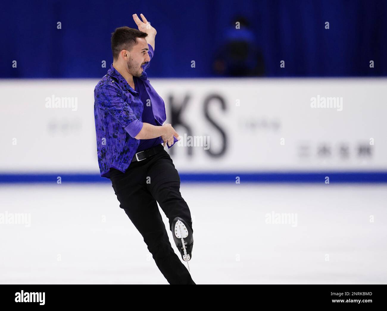 French figure skater Kevin Aymoz performs during short program of ISU ...