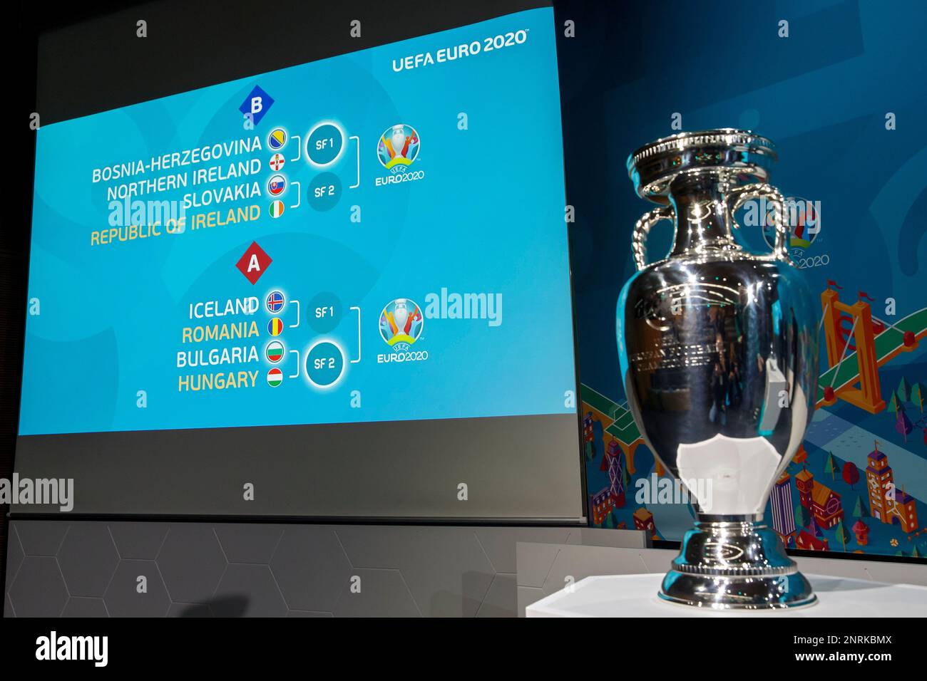 The match fixtures are shown on an electronic panel next to the Henri ...