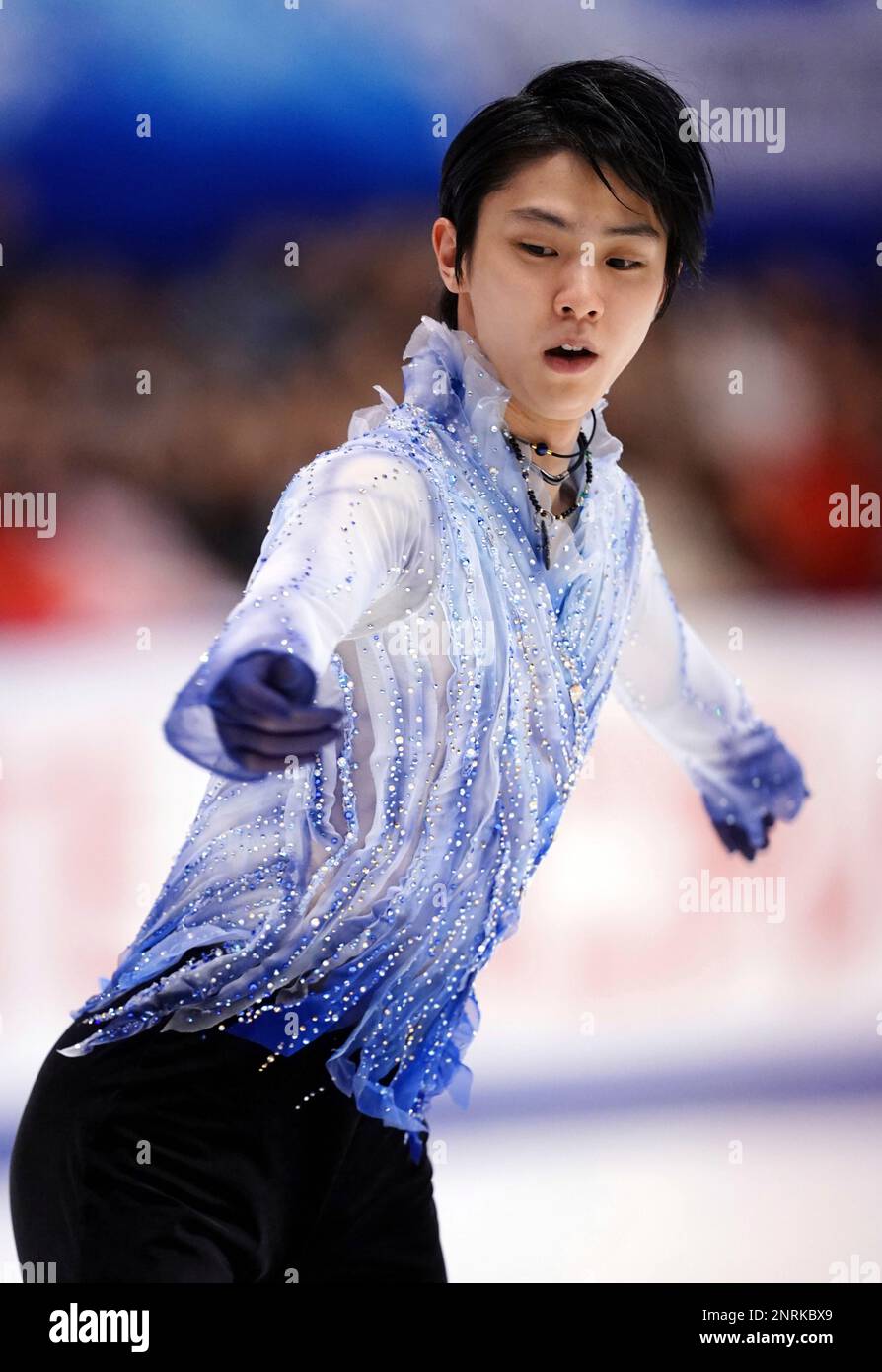Japan's figure skater Yuzuru Hanyu performs during short program of ISU ...