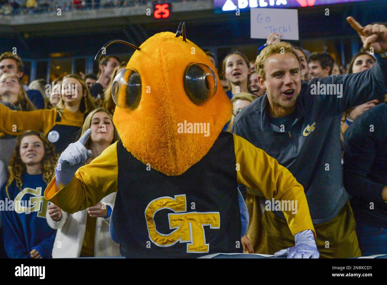 ATLANTA, GA – NOVEMBER 21: Georgia Tech's mascot Buzz during the NCAA ...