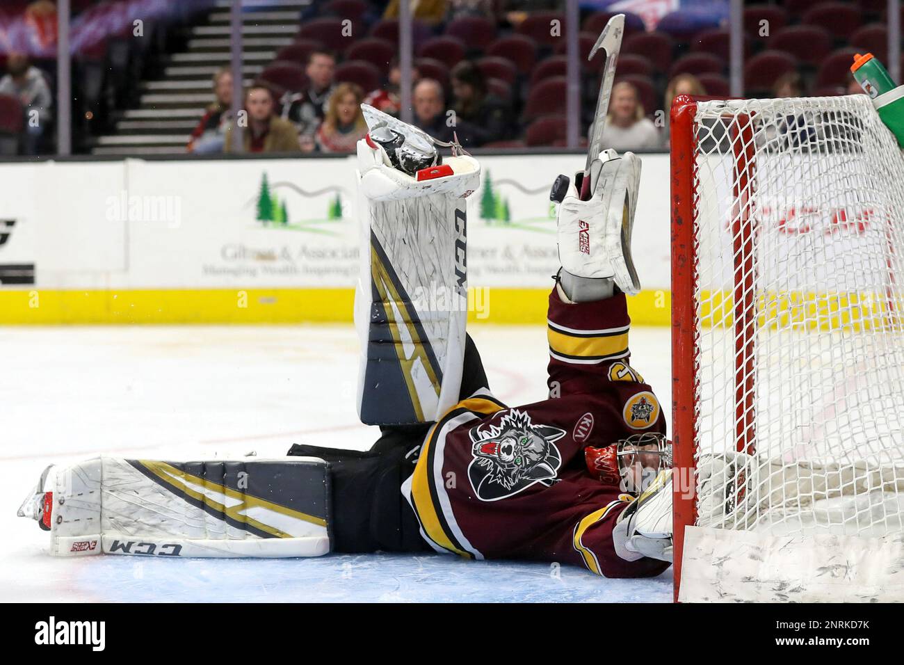 CLEVELAND, OH - NOVEMBER 21: A shot by Cleveland Monsters defenceman ...