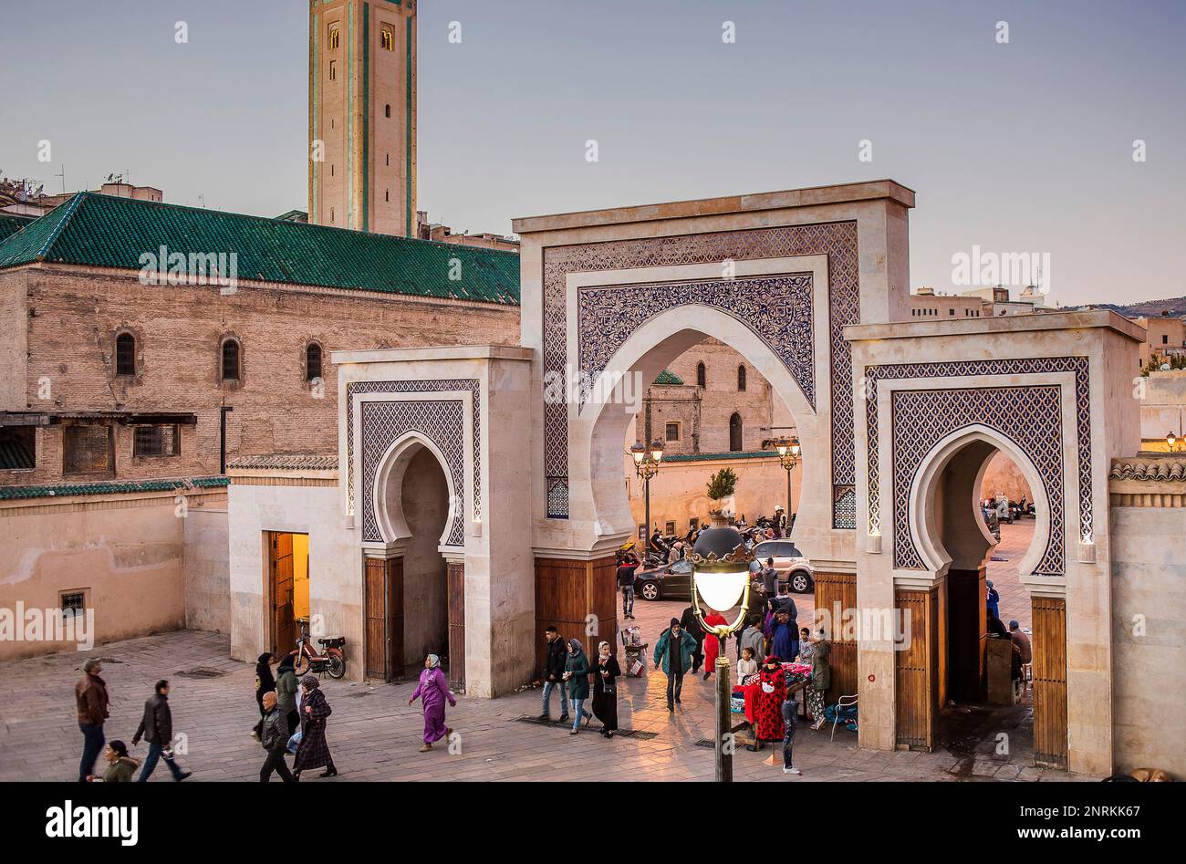 Bab R'Cif gate and Mosque R'Cif, in R'Cif Square, gateway to andalusian ...