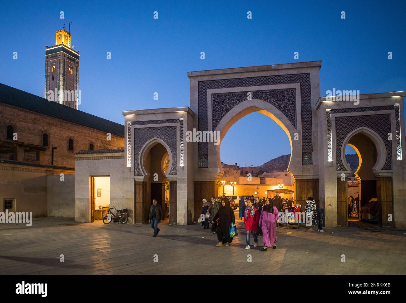 Bab R'Cif gate and Mosque R'Cif, in R'Cif Square, gateway to andalusian ...