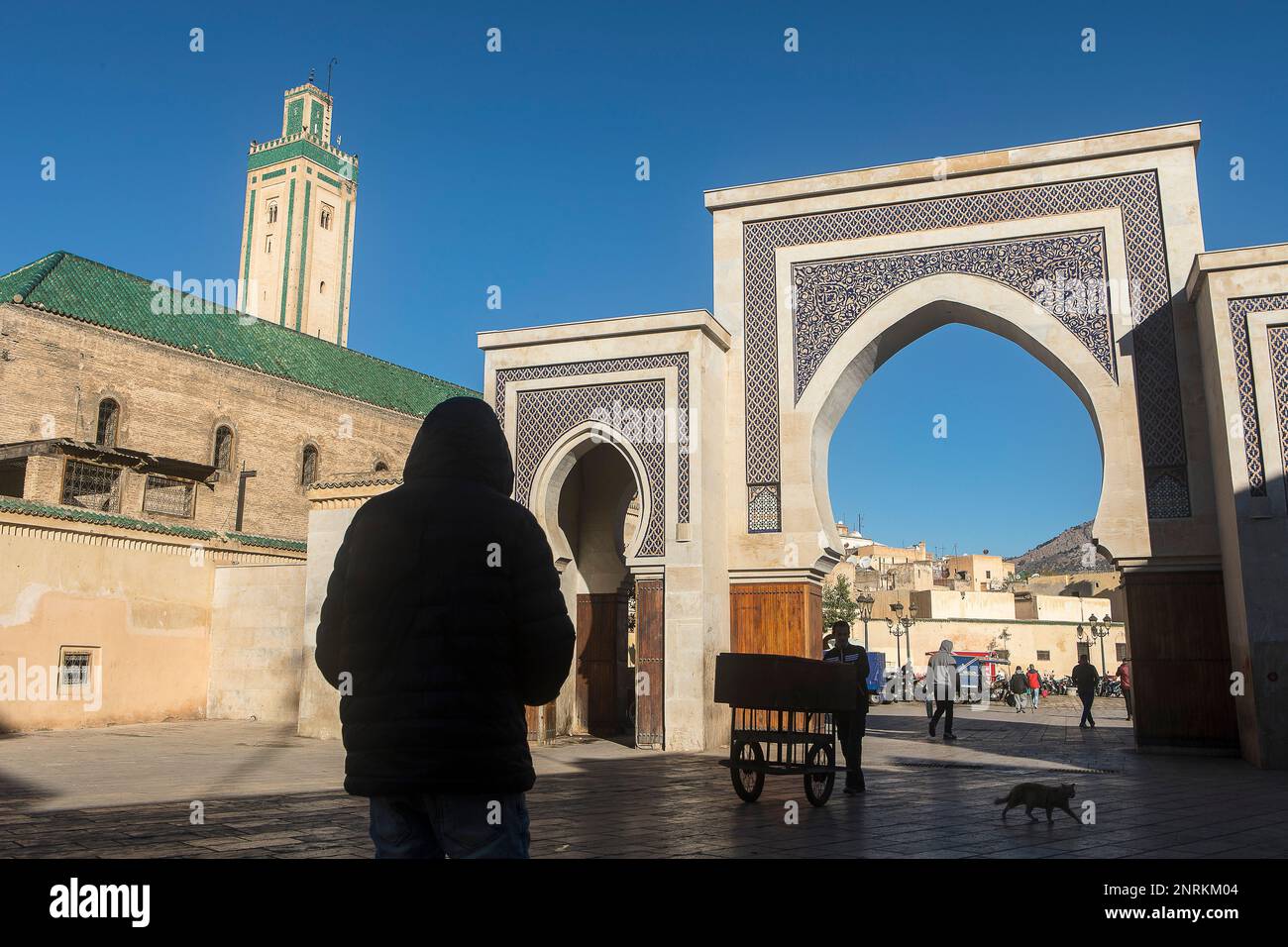 Bab R'Cif gate and Mosque R'Cif, in R'Cif Square, gateway to andalusian ...