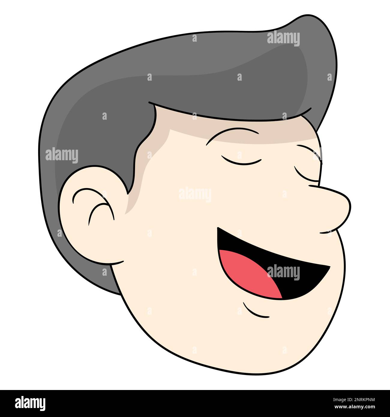 male head emoticon laughing happily Stock Vector Image & Art - Alamy