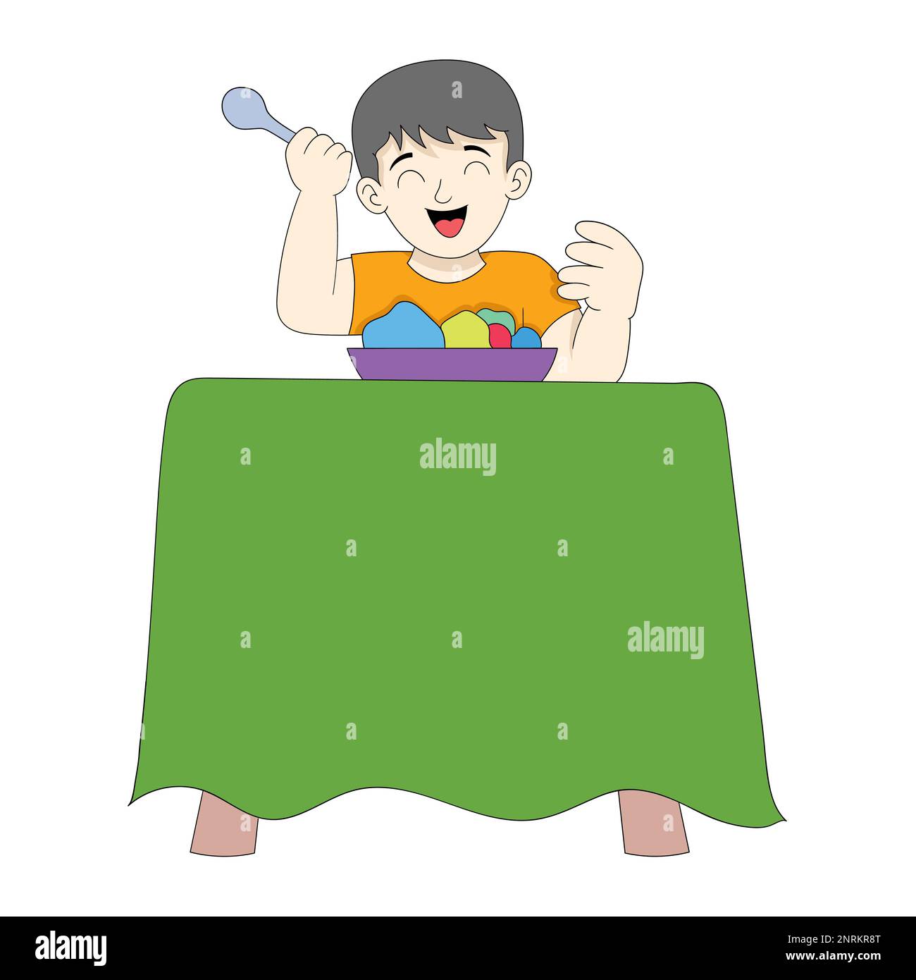 Boy dinner Stock Vector Images - Alamy