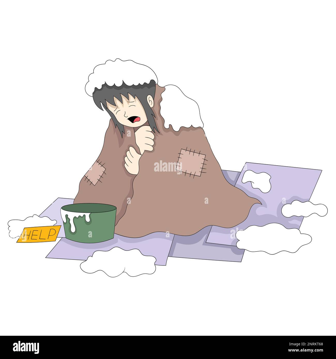 poor homeless girl is on the side Stock Vector Image & Art - Alamy