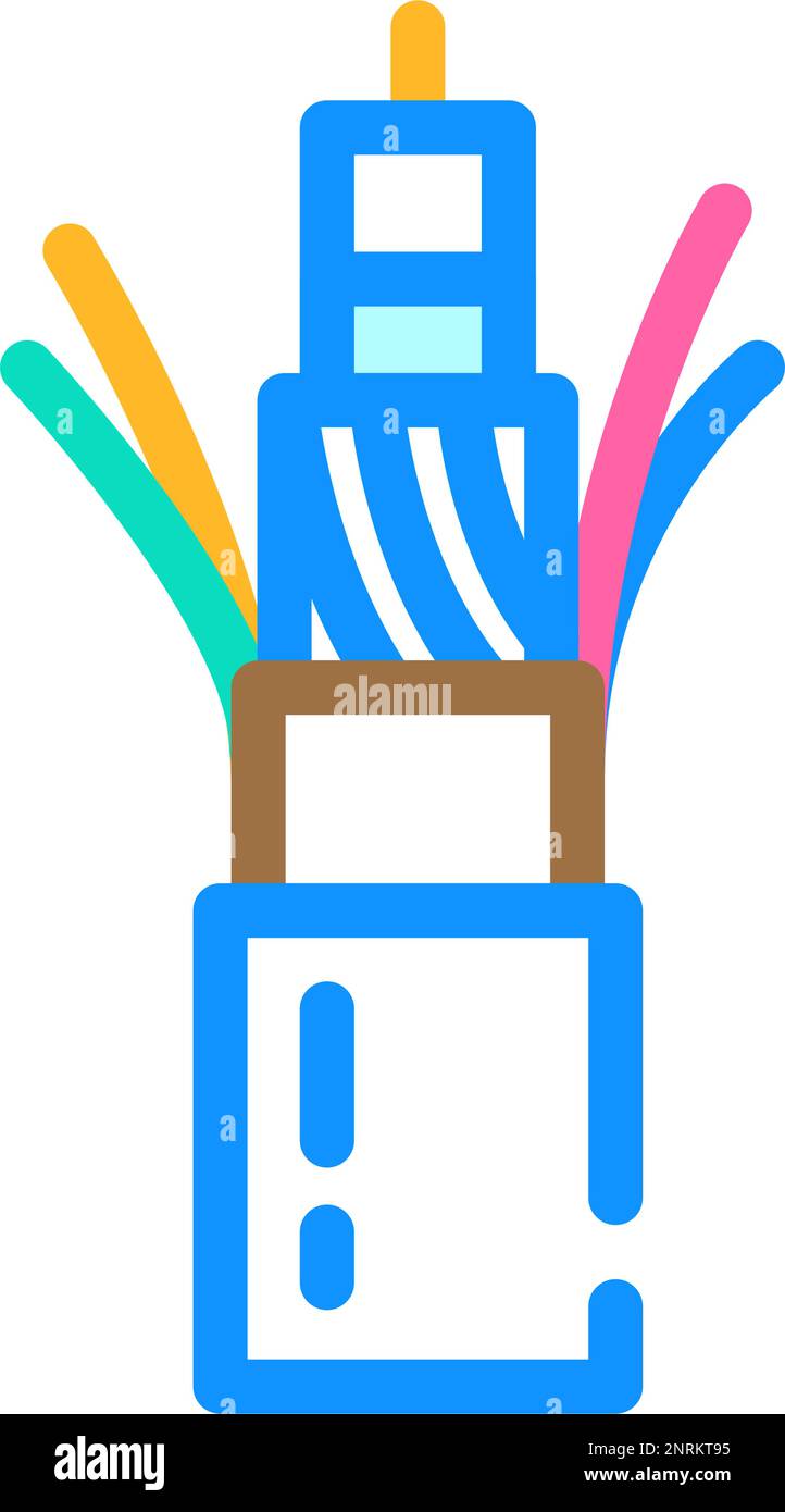 cctv cable wire color icon vector illustration Stock Vector Image & Art ...