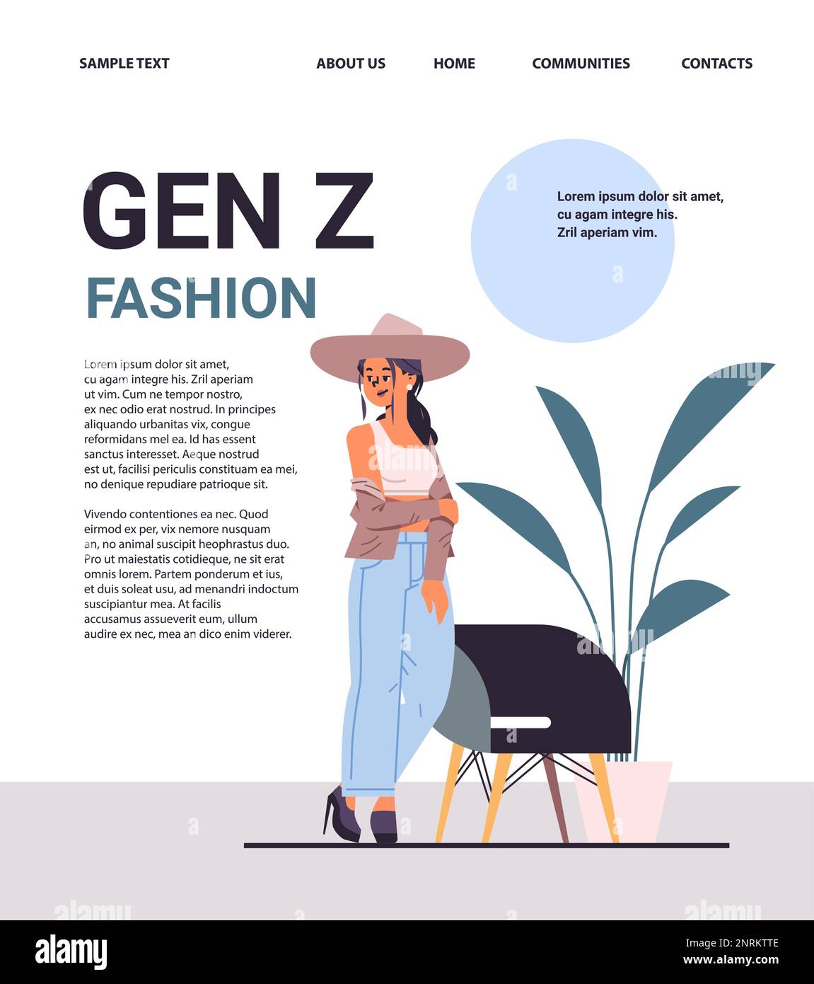 young girl in casual trendy clothes generation Z fashion lifestyle ...