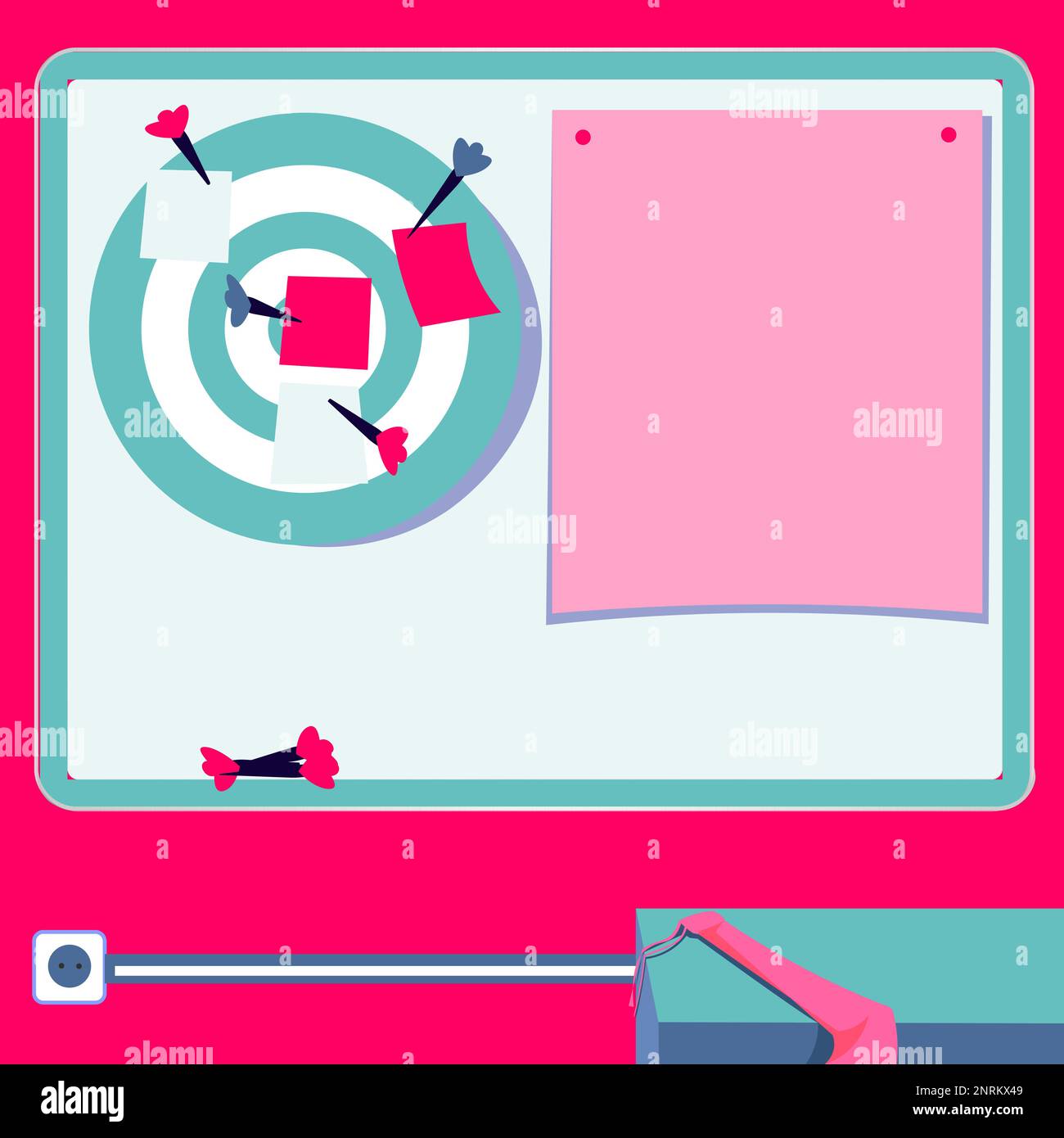Vector illustration with school whiteboard. Papers contain brand new ...