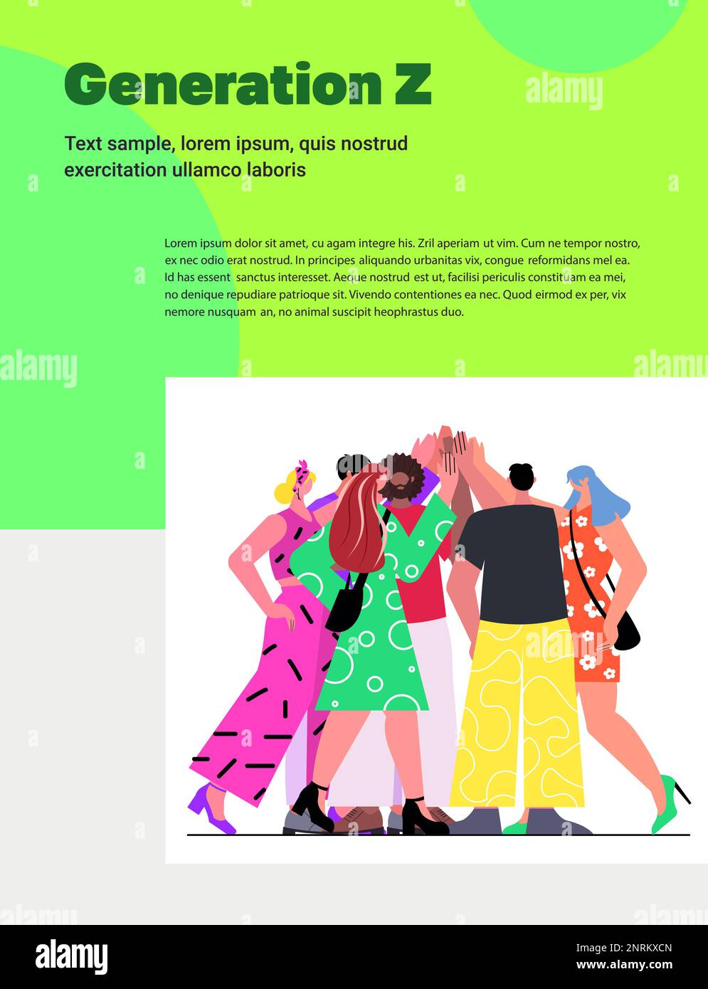 mix race people raising hands in circle together community events generation Z lifestyle concept ...