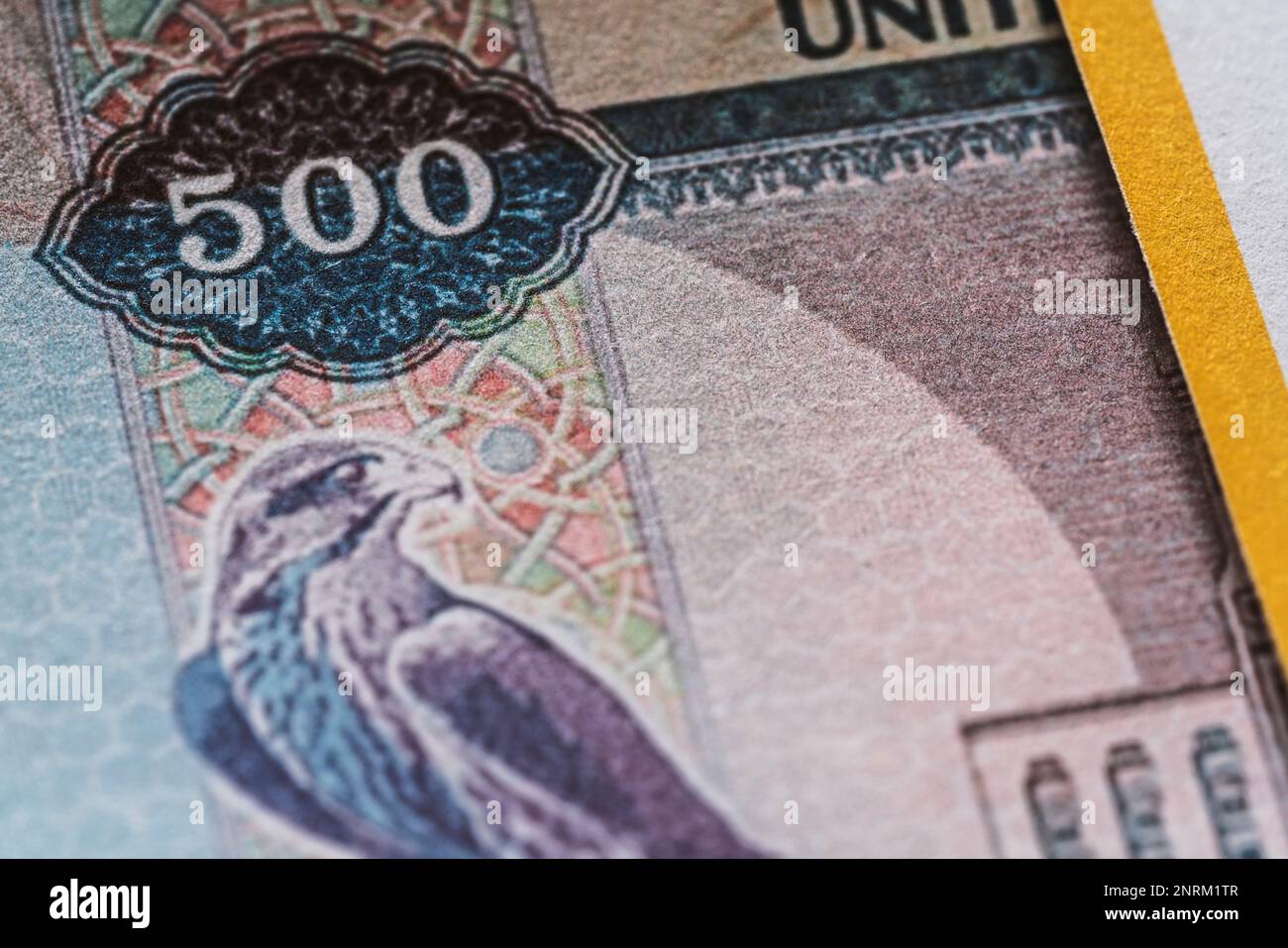 One hundred dirham banknote close up detail. United Arab Emirates ...