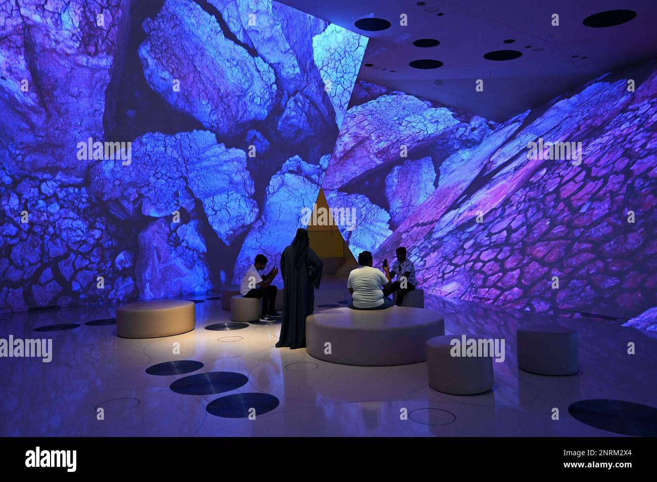 Inside National Museum of Qatar by architect Jean Nouvel Stock Photo ...