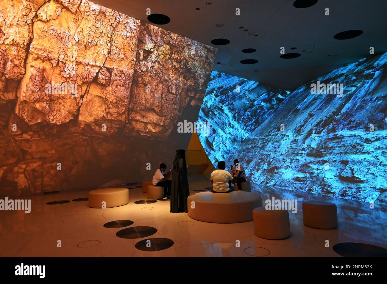 Inside National Museum of Qatar by architect Jean Nouvel Stock Photo ...