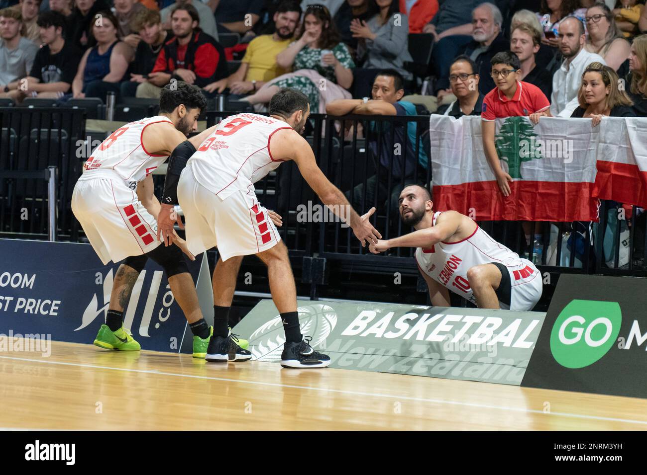 Wellington, New Zealand. 27th Feb, 2023. Ali Mansour (10 Lebanon) is ...