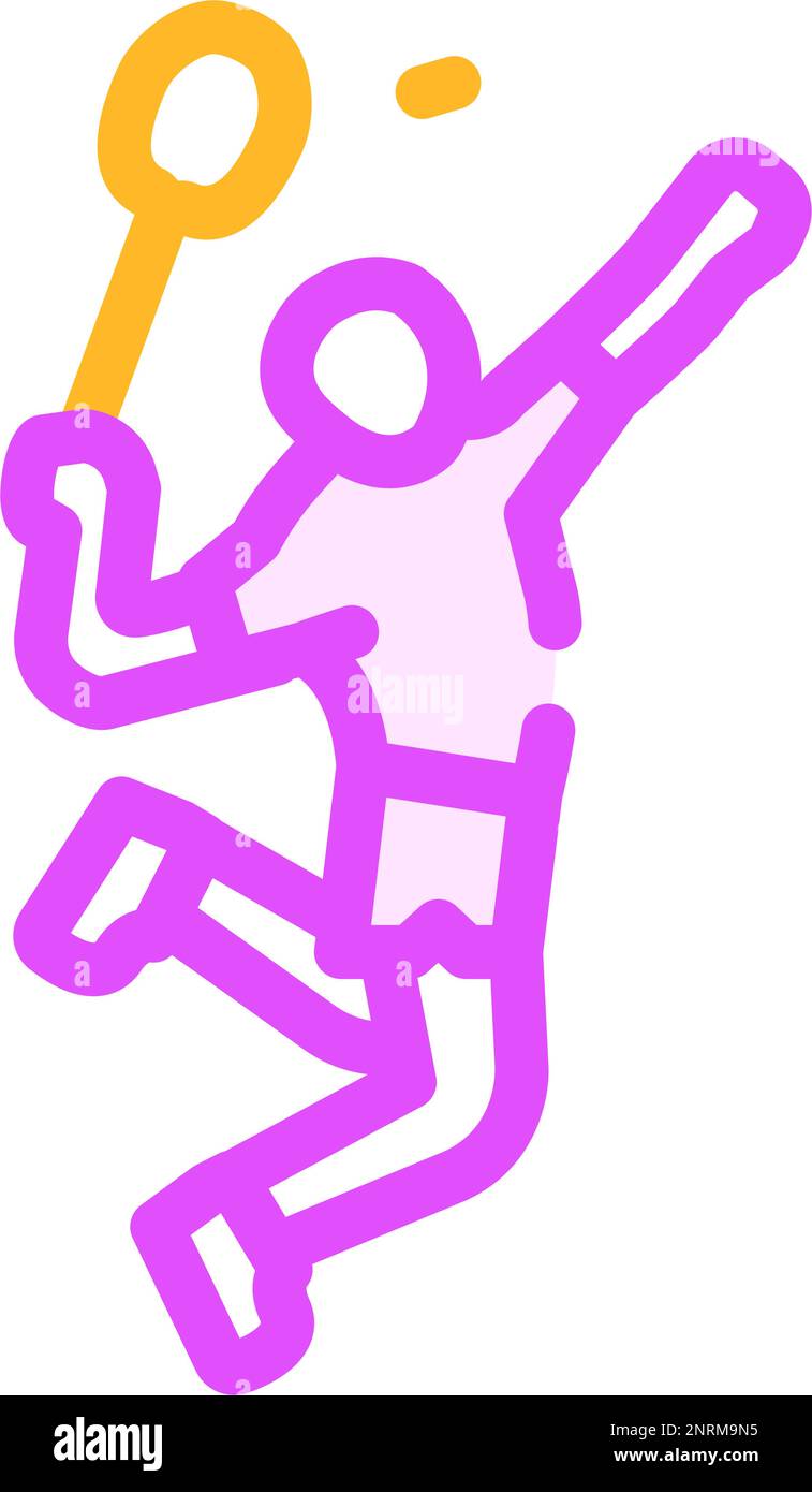 fitness badminton color icon vector illustration Stock Vector Image ...