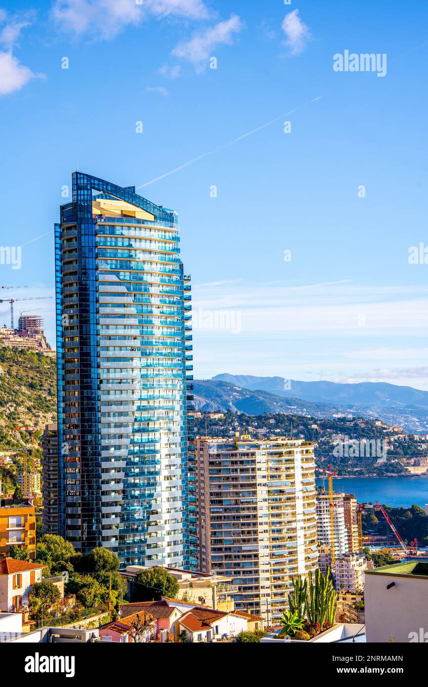 Monte Carlo, Monaco - 14.12.2020: Modern skyscraper Odeon Tower ...
