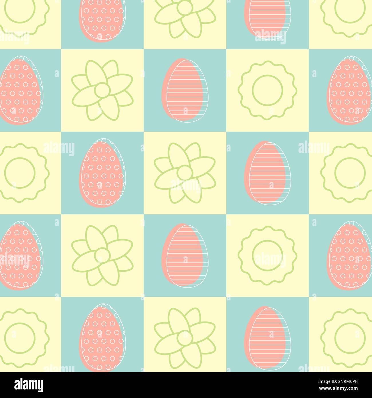 Easter Pattern With Square In Pastel Colors For Decoration Vector ...