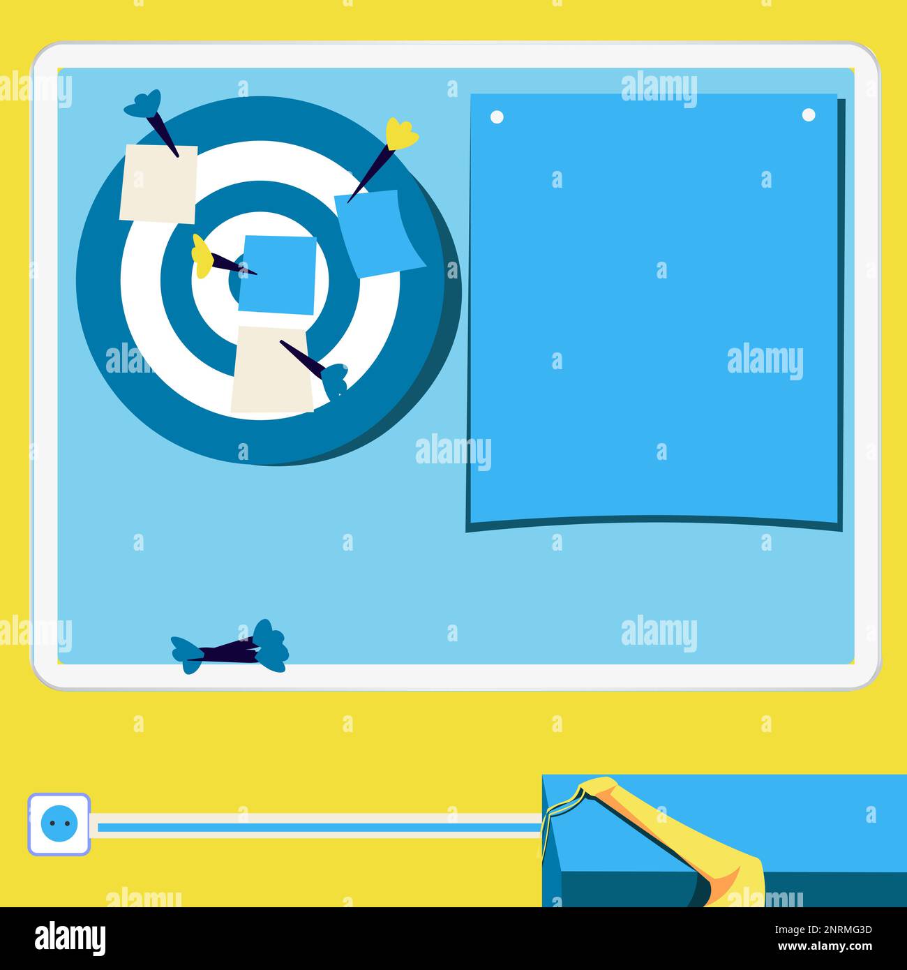 Vector illustration with school whiteboard. Papers contain brand new ...