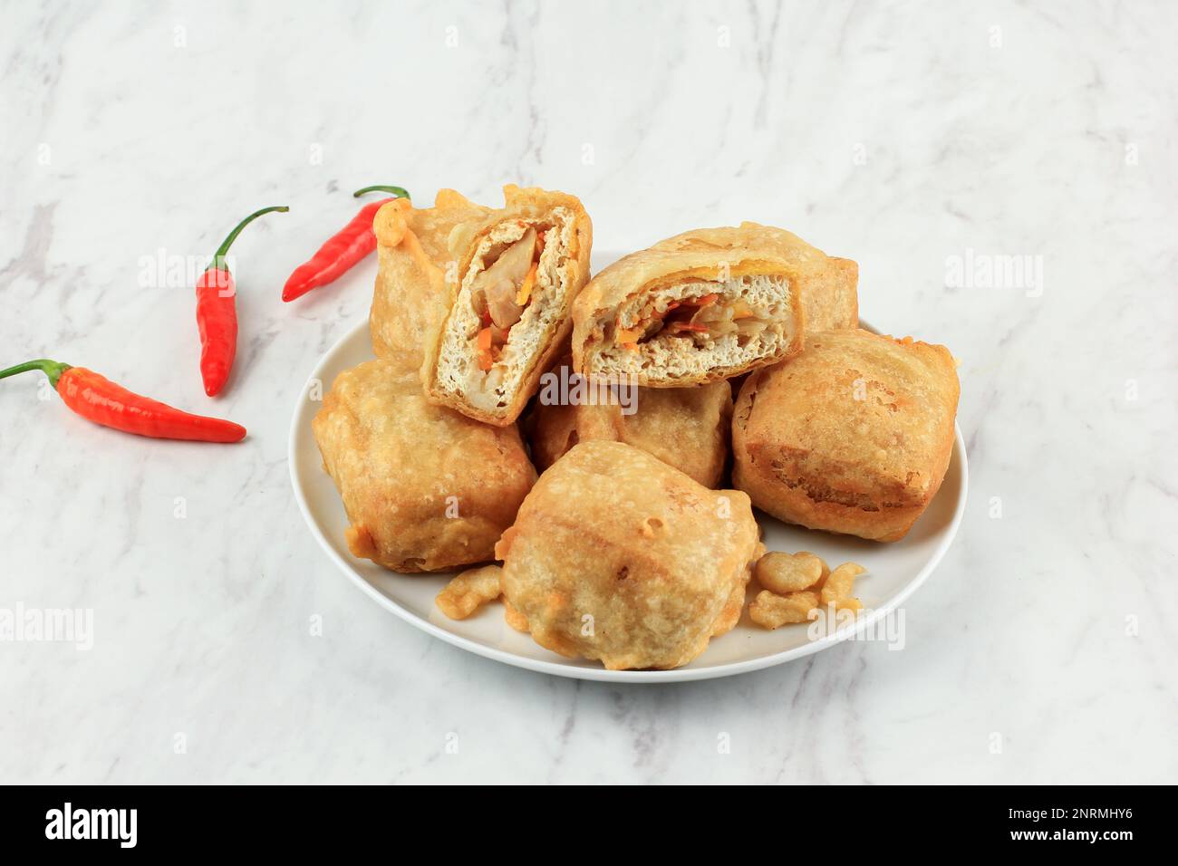 Gehu Pedas, Deep Fried Stuffed White Tofu with Chopped Mix Vegetables ...