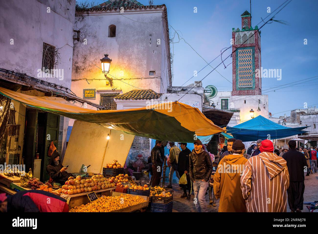 Ayuon street, in background Sidi Haj Ali Baraka Zaouia, medina, UNESCO ...
