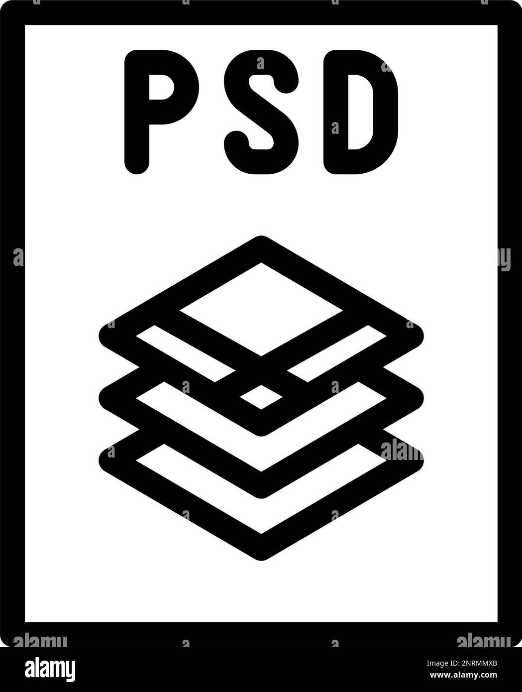 Psd File Format Document Line Icon Vector Illustration Stock Vector