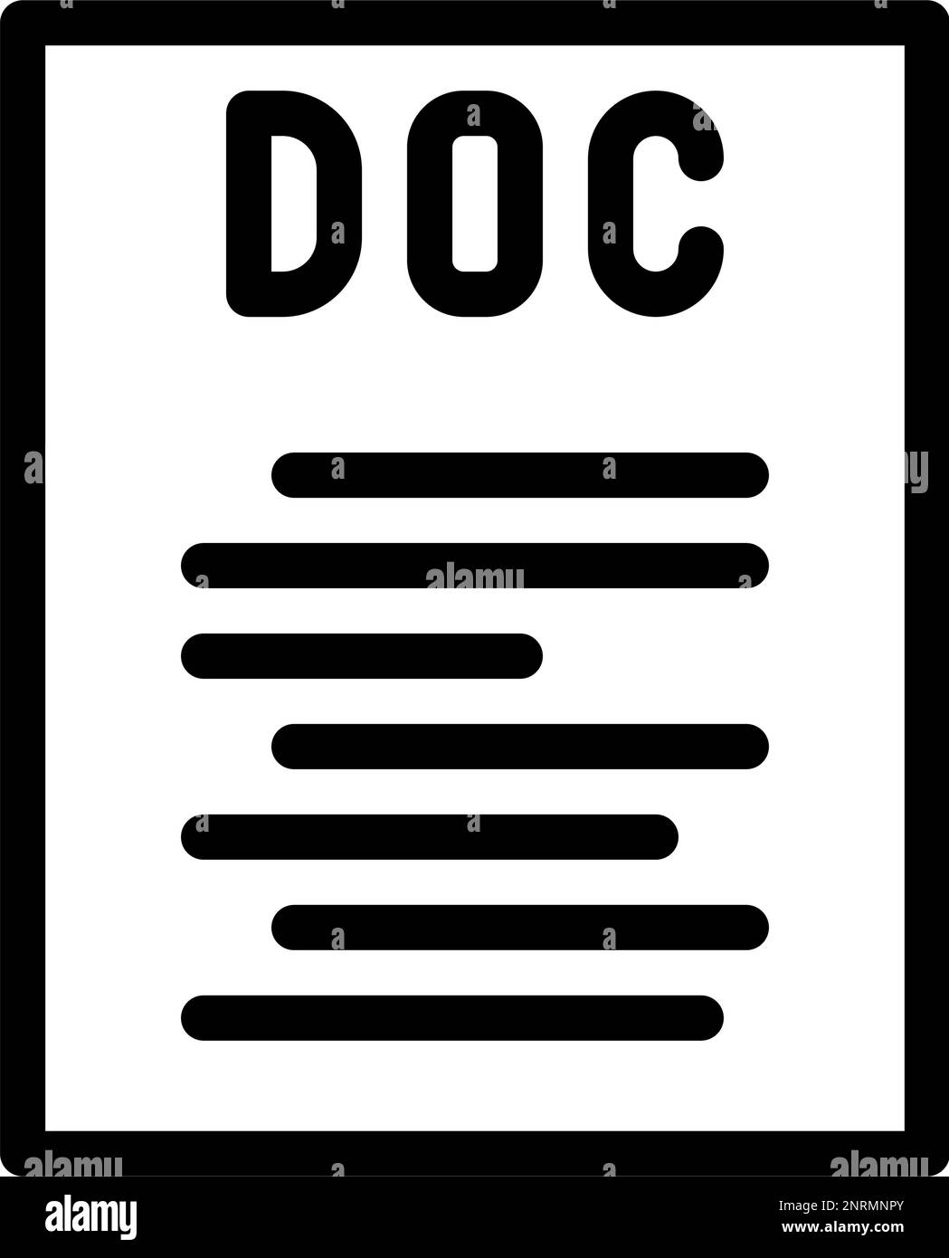 Doc File Format Document Line Icon Vector Illustration Stock Vector