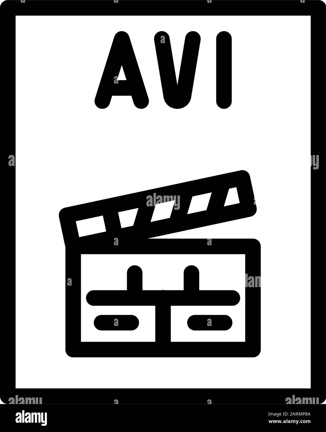 Avi File Format Document Line Icon Vector Illustration Stock Vector