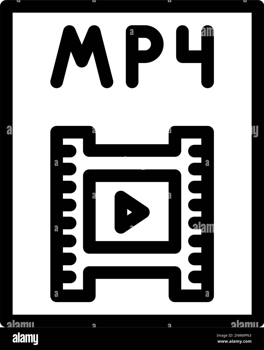 mp4 file format document line icon vector illustration Stock Vector ...