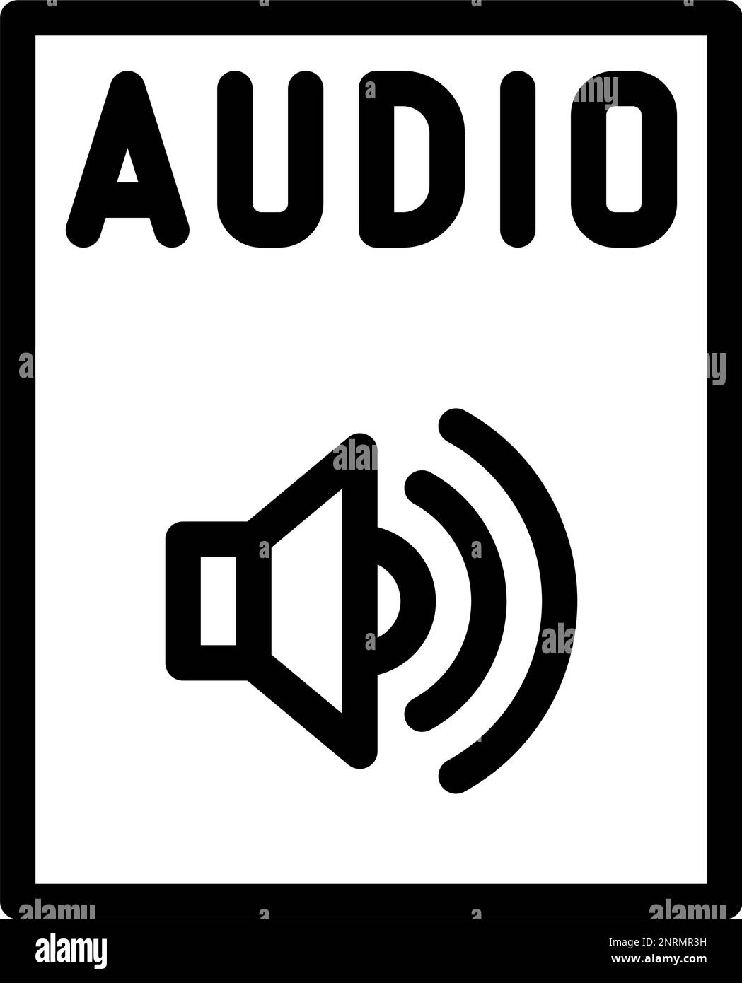 audio file format document line icon vector illustration Stock Vector ...