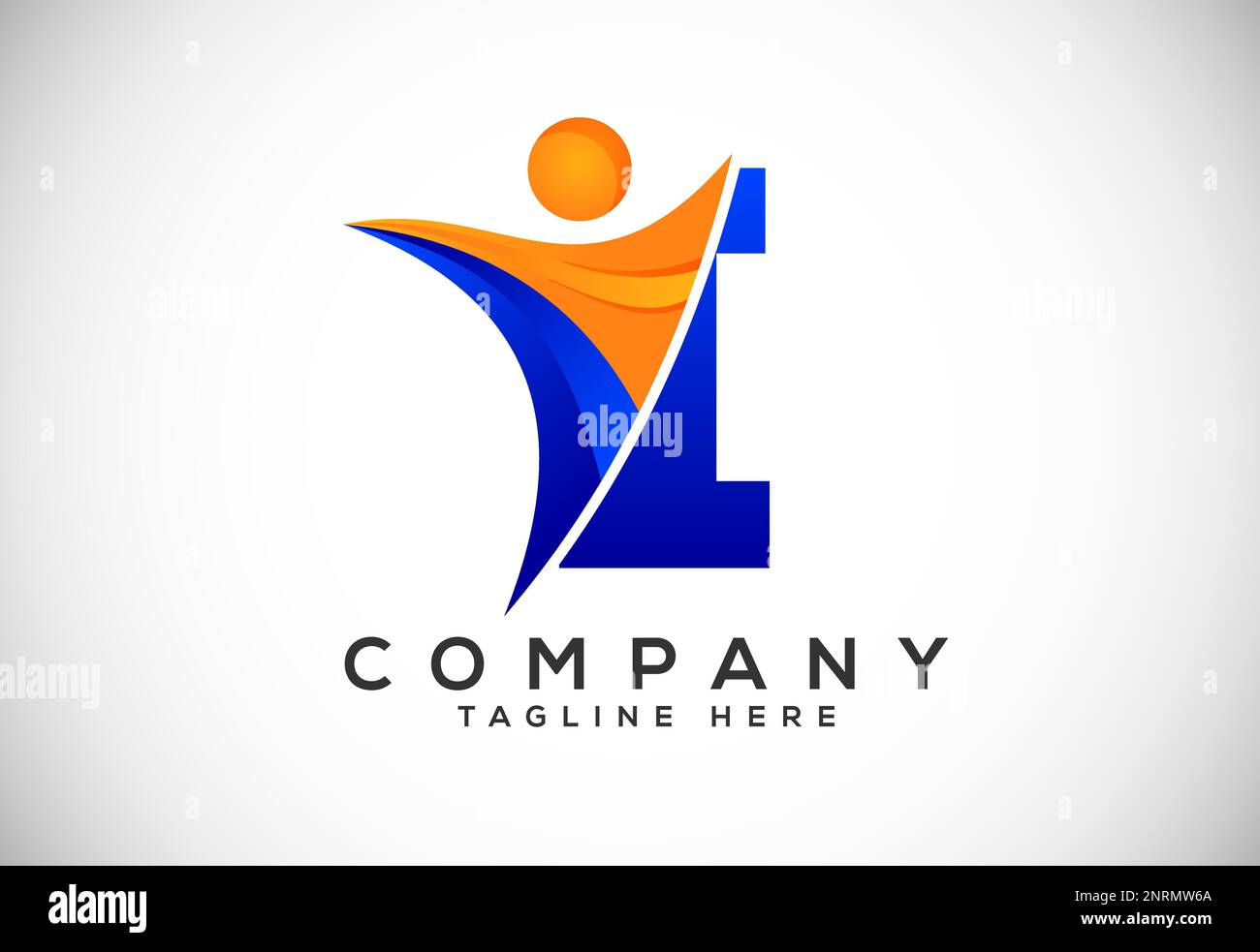 Initial alphabet I with abstract people logo design. Graphic alphabet ...
