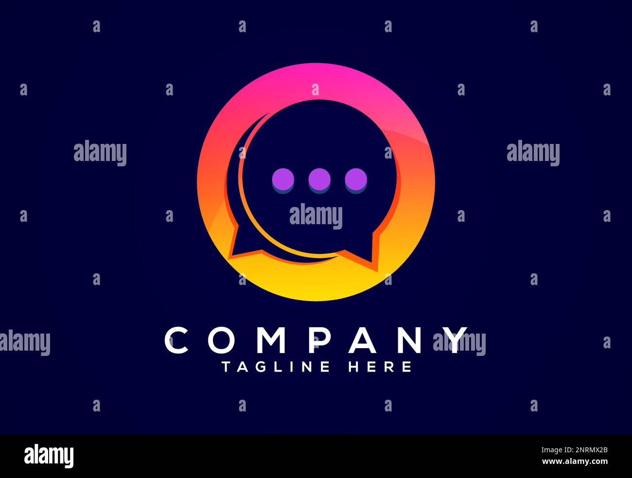 Modern gradient color chat logo design. Social media speech icon vector ...