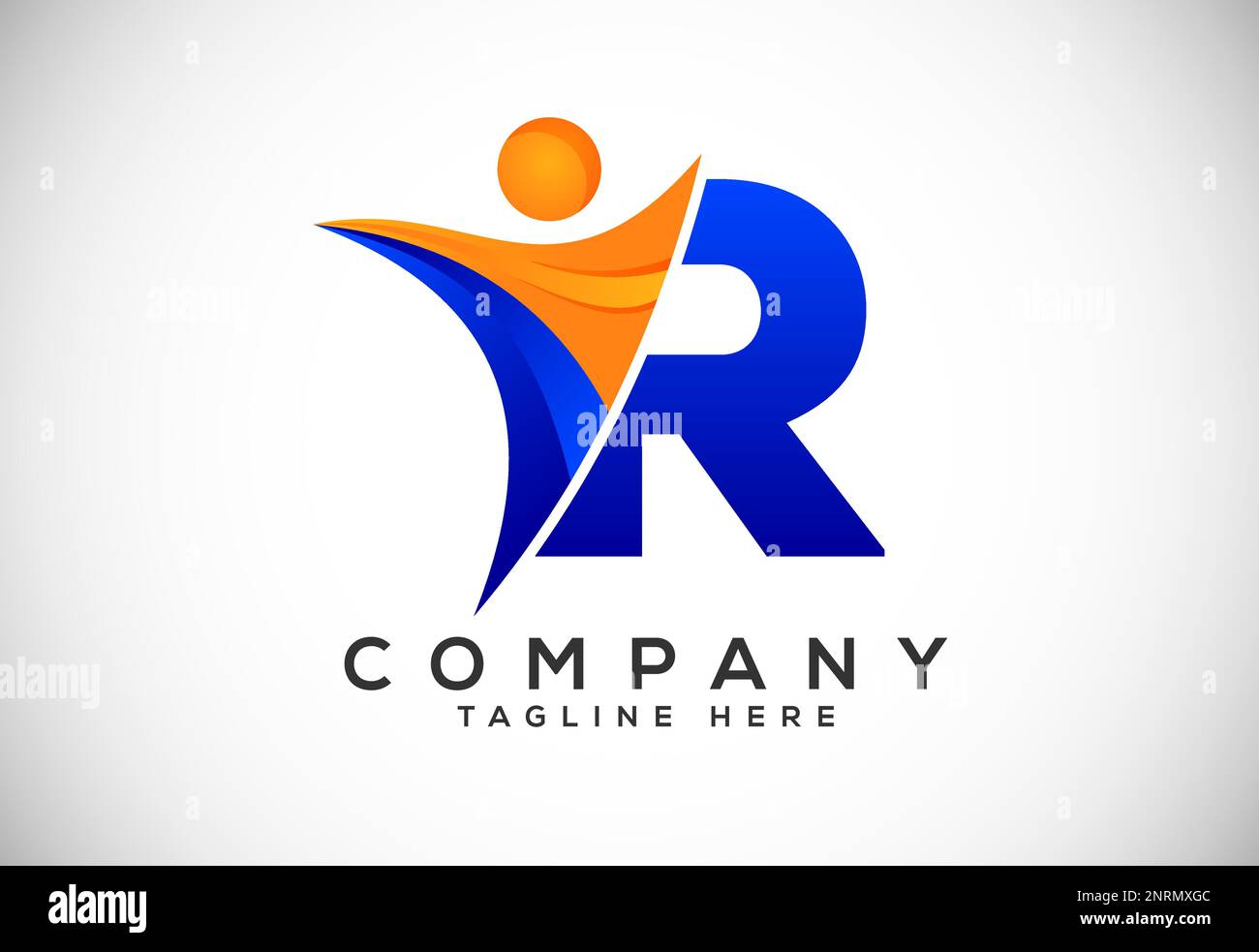 Initial alphabet R with abstract people logo design. Graphic alphabet ...