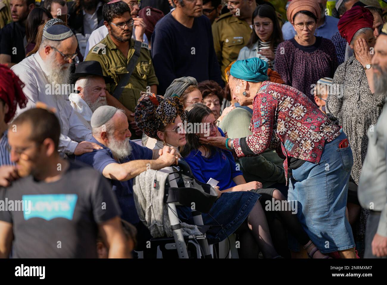 Family and friends of Hillel Yaniv, 21, and Yagel Yaniv, 19, attend ...