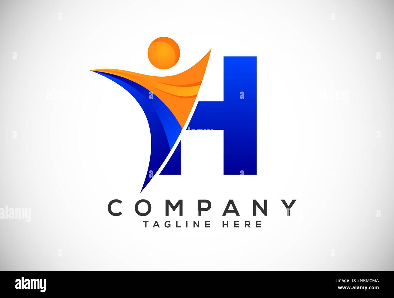 Initial alphabet H with abstract people logo design. Graphic alphabet ...