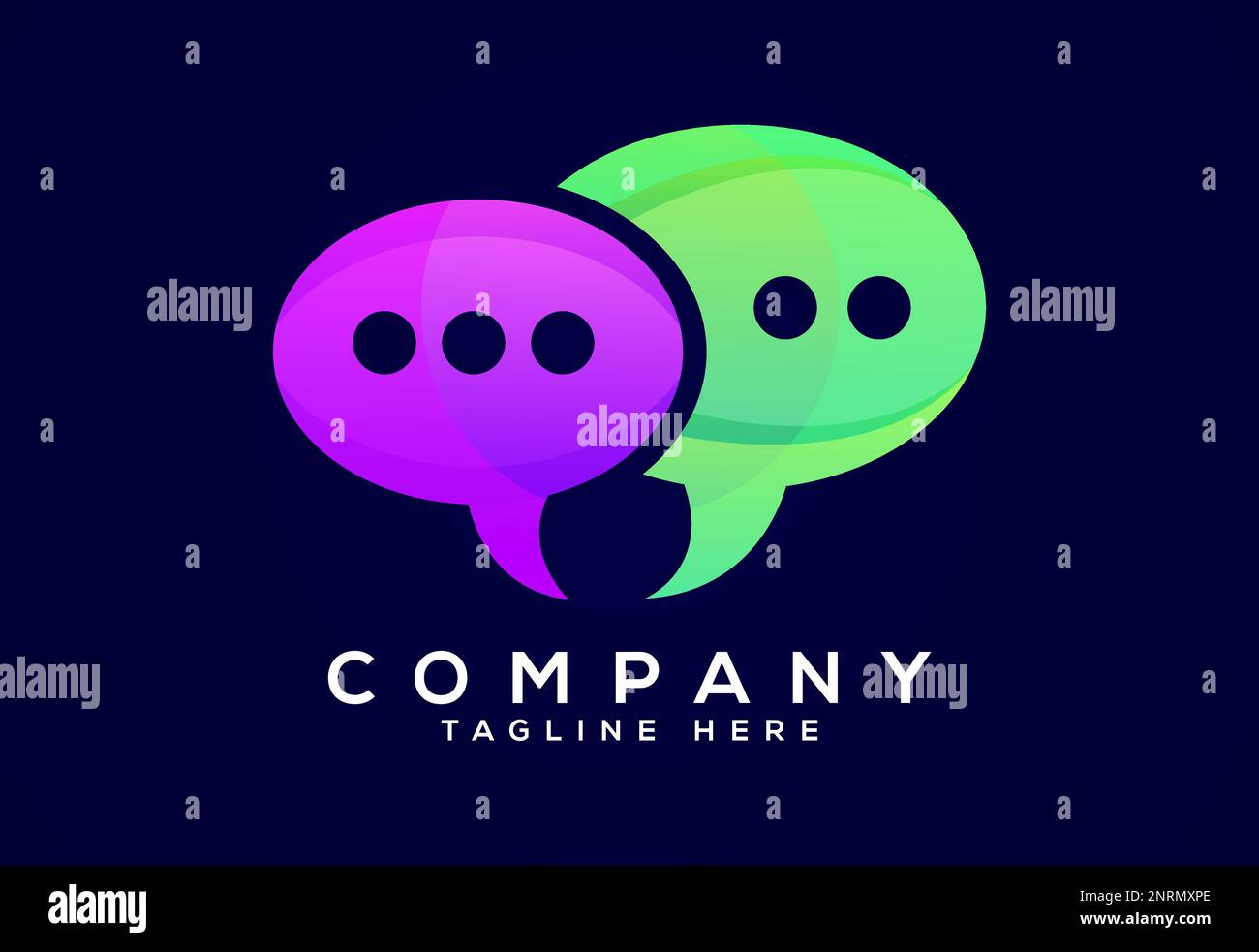 Modern gradient color chat logo design. Social media speech icon vector ...