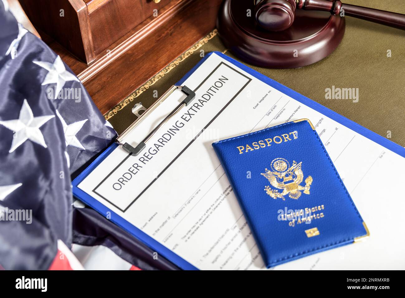 U.S deportation Immigration justice and law concept American flag ...