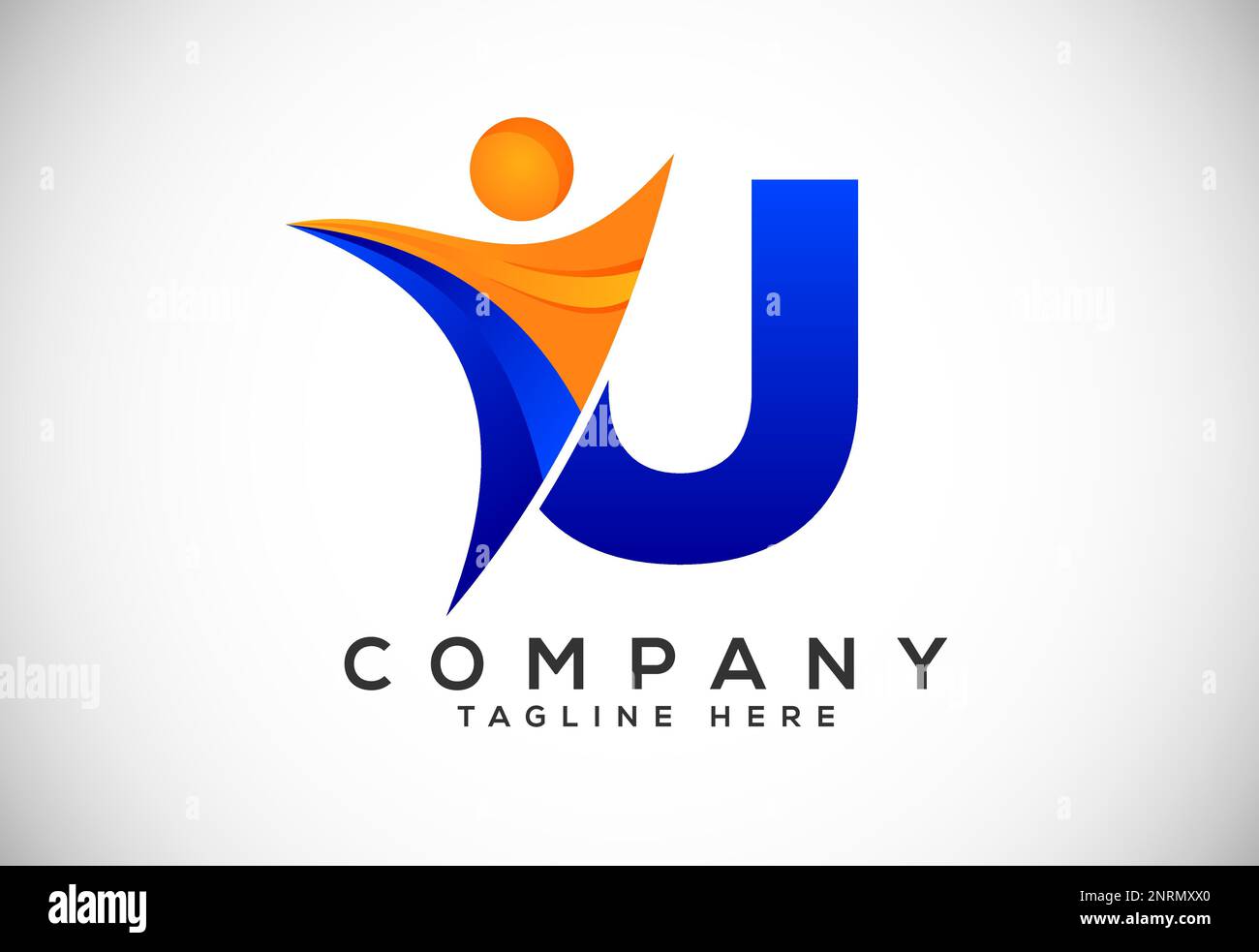 Initial alphabet U with abstract people logo design. Graphic alphabet ...