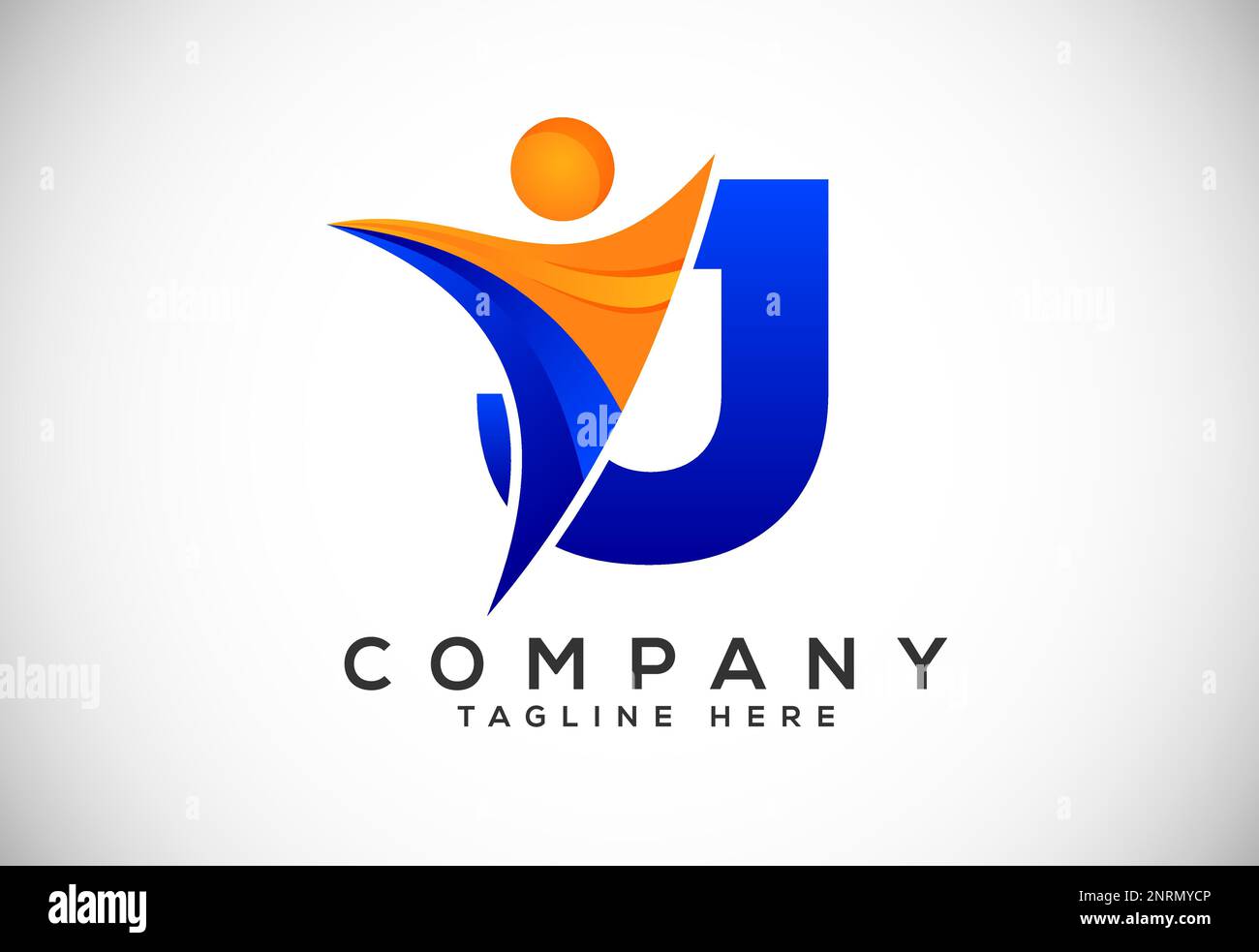 Initial alphabet J with abstract people logo design. Graphic alphabet ...