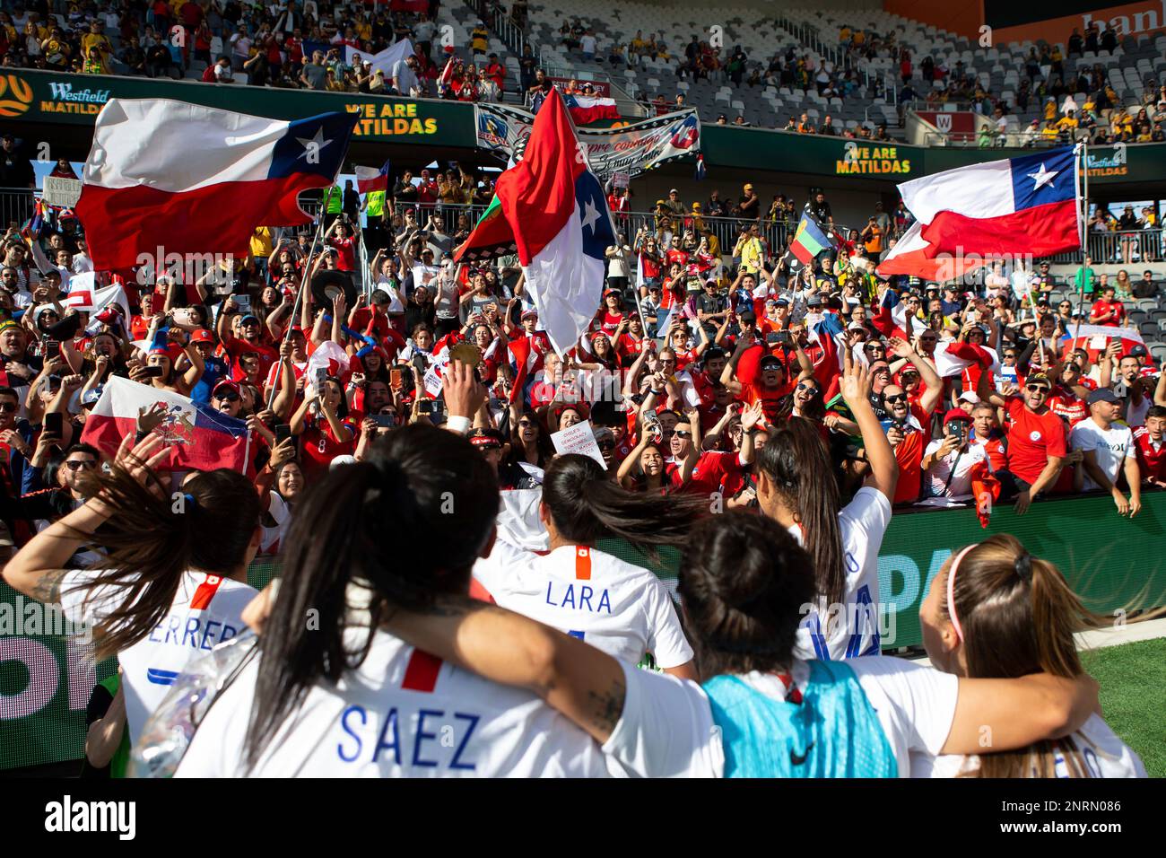SYDNEY, AUSTRALIA - NOVEMBER 09: Chile knowledge their fans at full ...