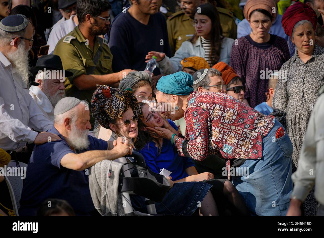 Family and friends of Hillel Yaniv, 21, and Yagel Yaniv, 19, attend ...