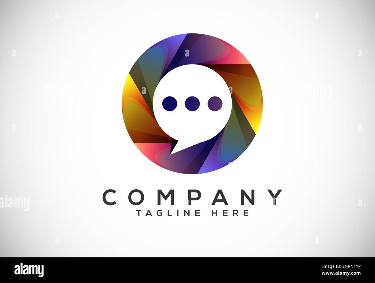 Modern gradient color chat logo design. Social media speech icon vector ...