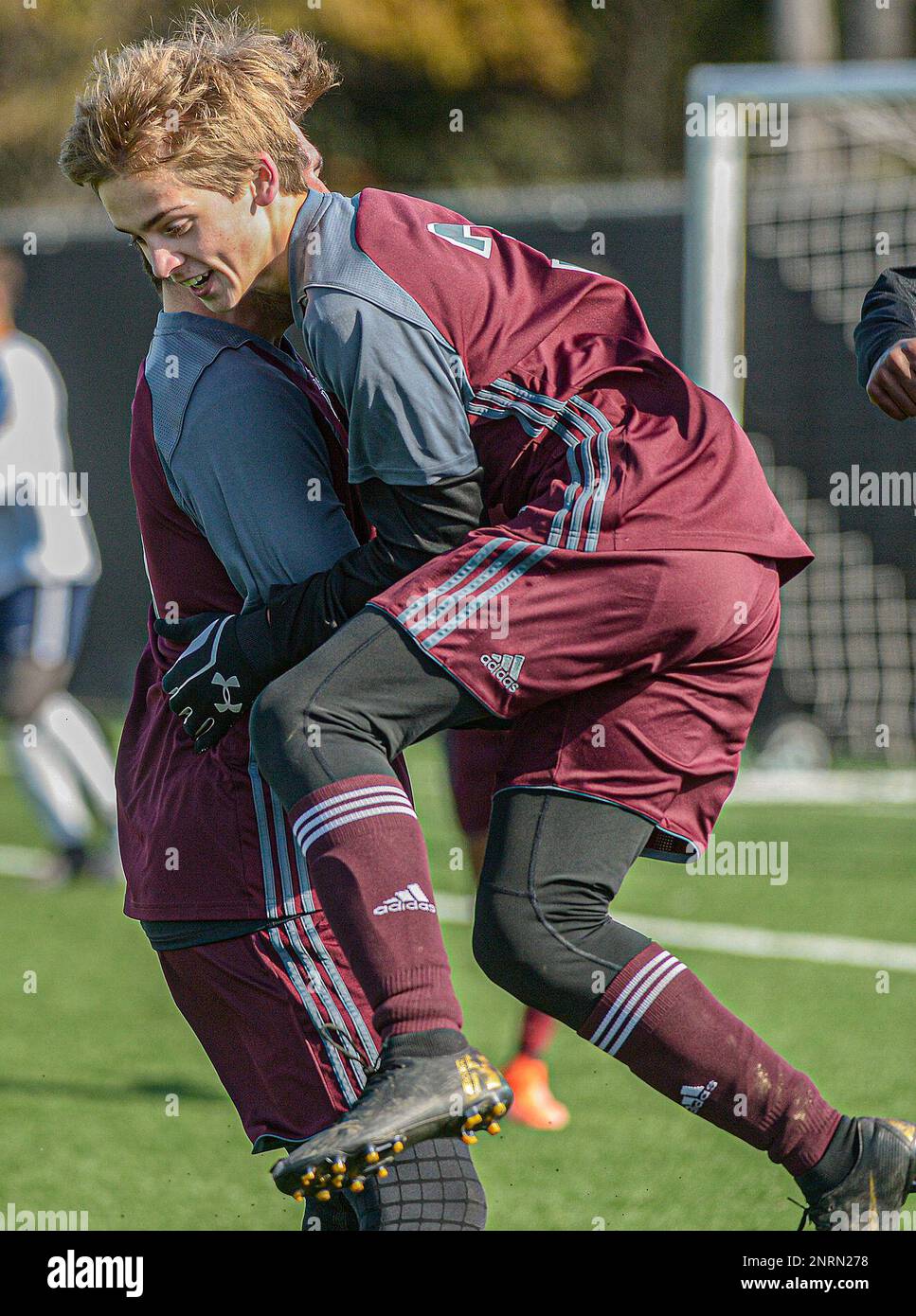 George Washington's Dylan Lewis, left, congratulates teammate Robert ...