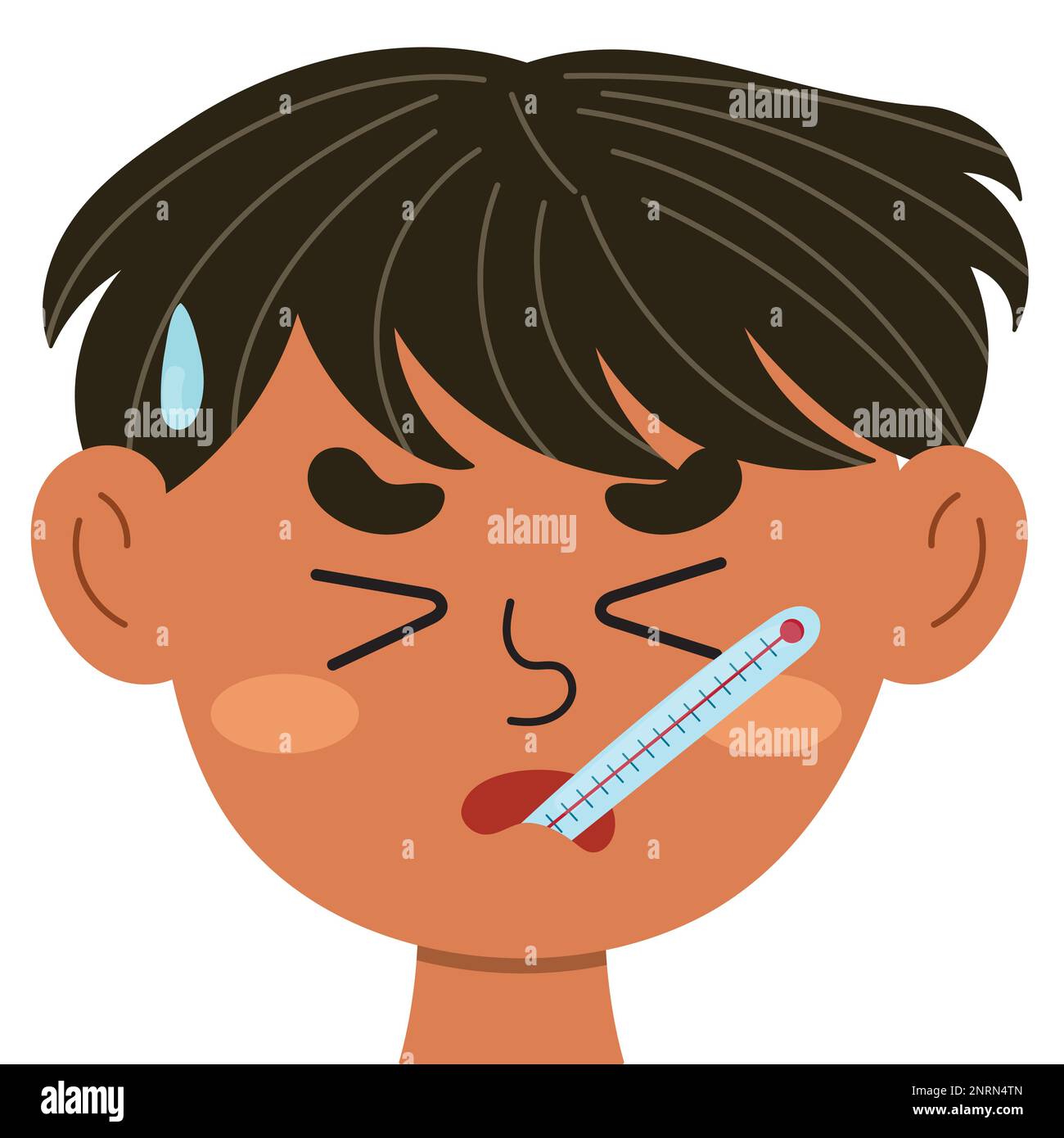 Boy With Fever Clipart