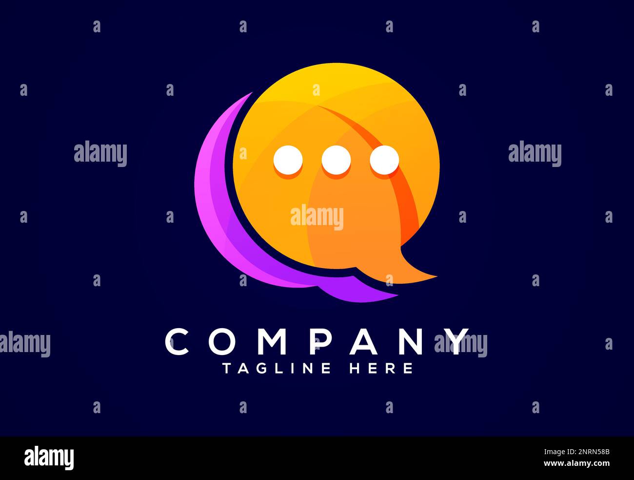 Modern gradient color chat logo design. Social media speech icon vector ...