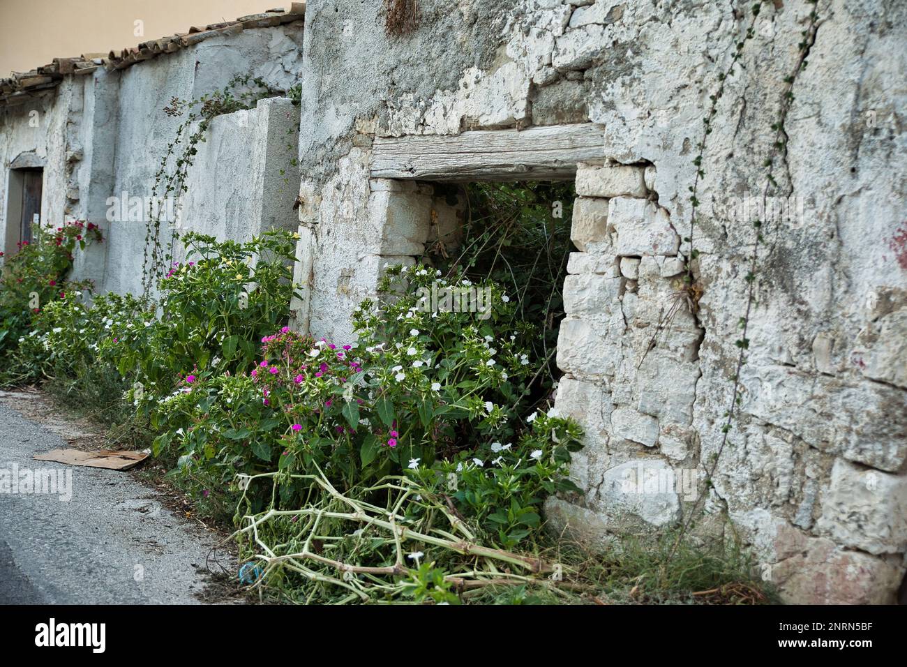 Abandoned place antique building. Decayed masonry which is completely ...