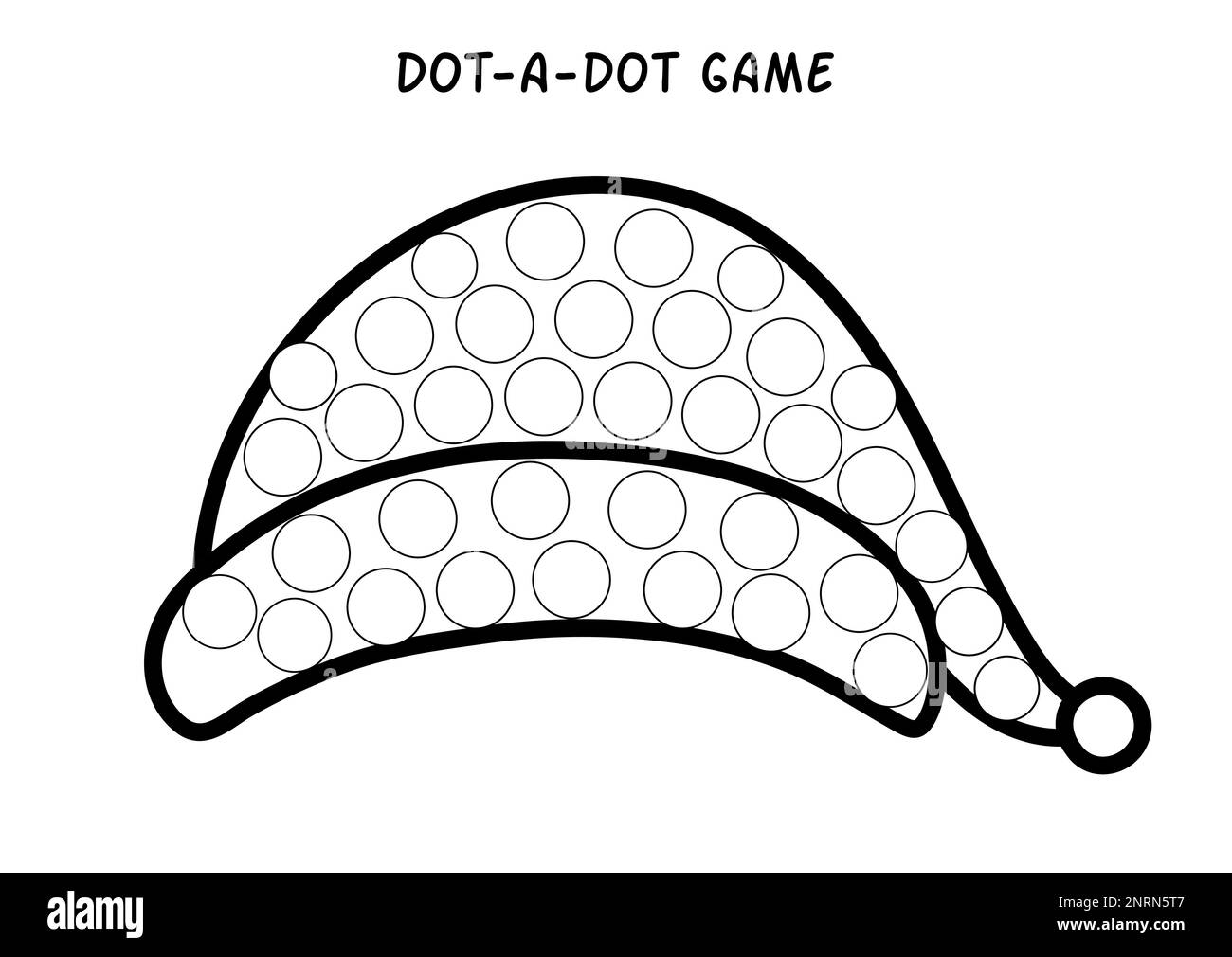 Dot a dot game for kids with a Santa hat. Funny activity page for ...