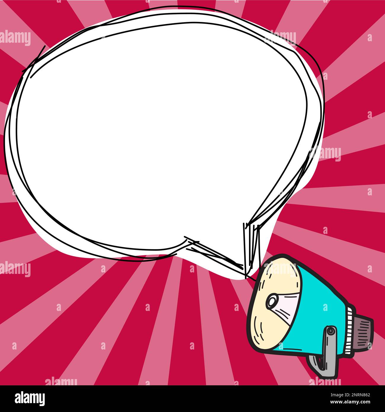 Megaphone presenting important information and brand new agenda. Big ...