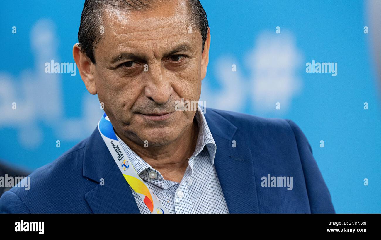 Doha, Qatar. 26th Feb, 2023. Al-Hilal SFC (KSA) Head Coach Ramon Diaz ...